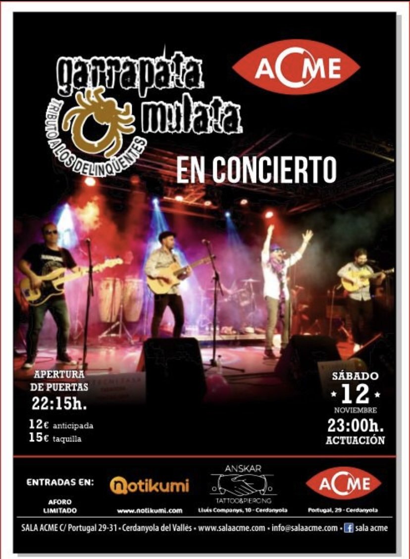 Tickets for GARRAPATA MULATA (tributo DELINCUENTES